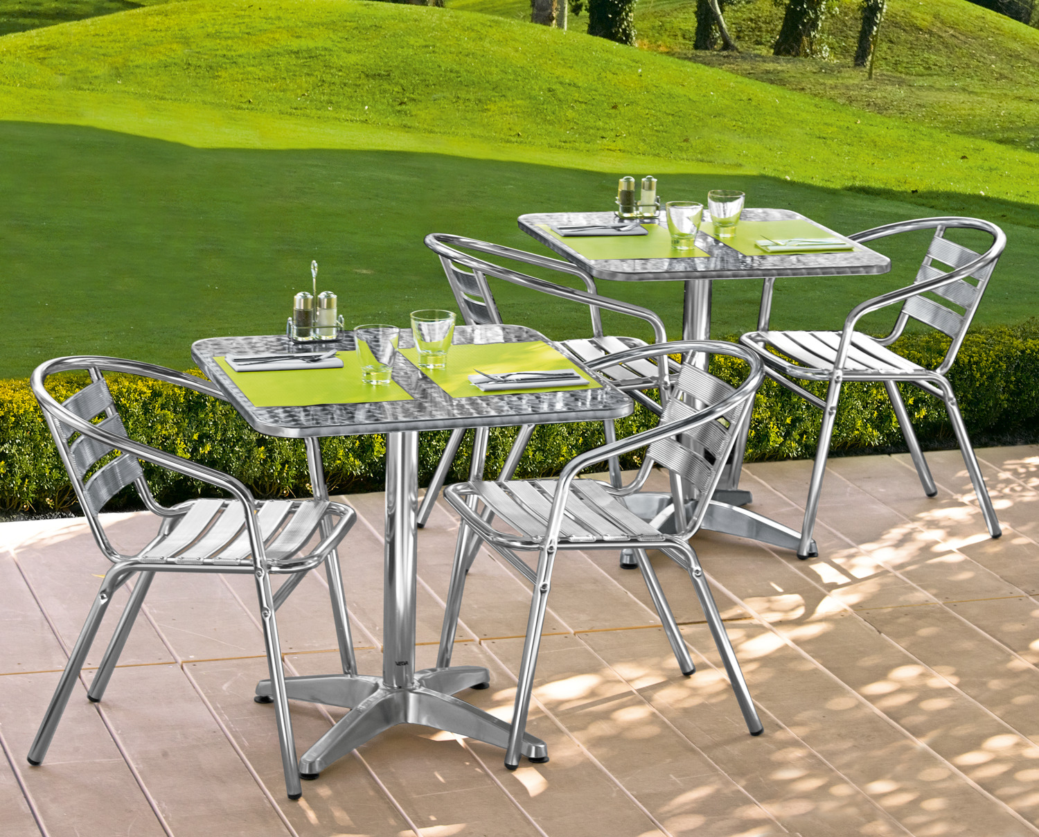 Aluminum chair Limona with armrests - Restatrade