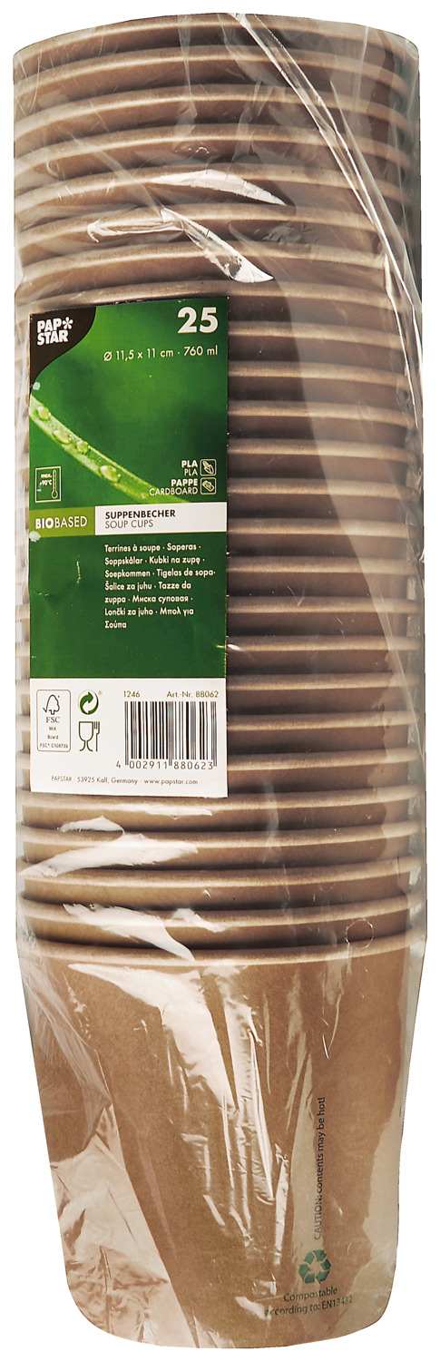 Disposable soup cup Pure 100% Fair virgin fiber cardboard - Restatrade