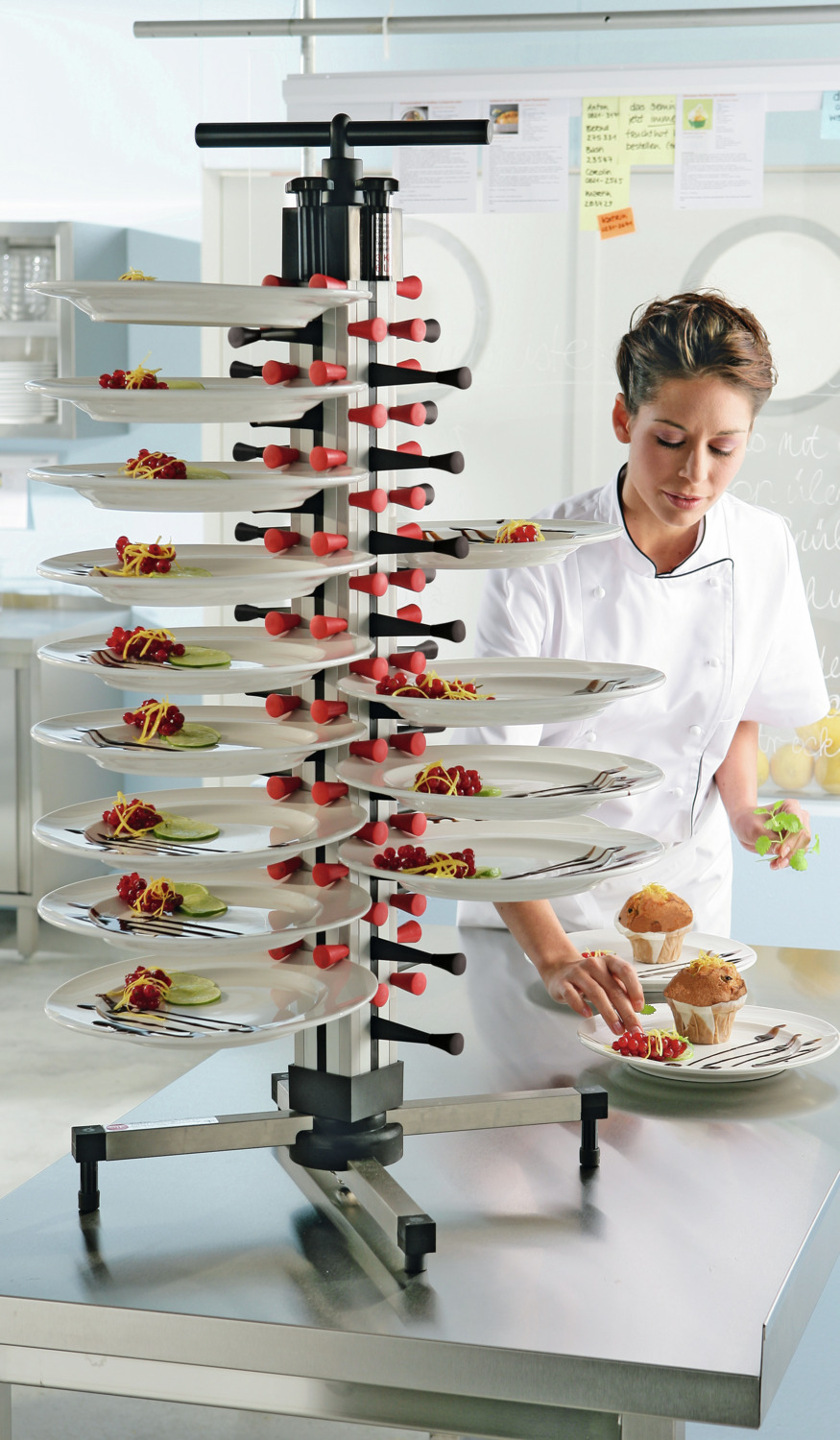 Plate stacking system table model - Restatrade