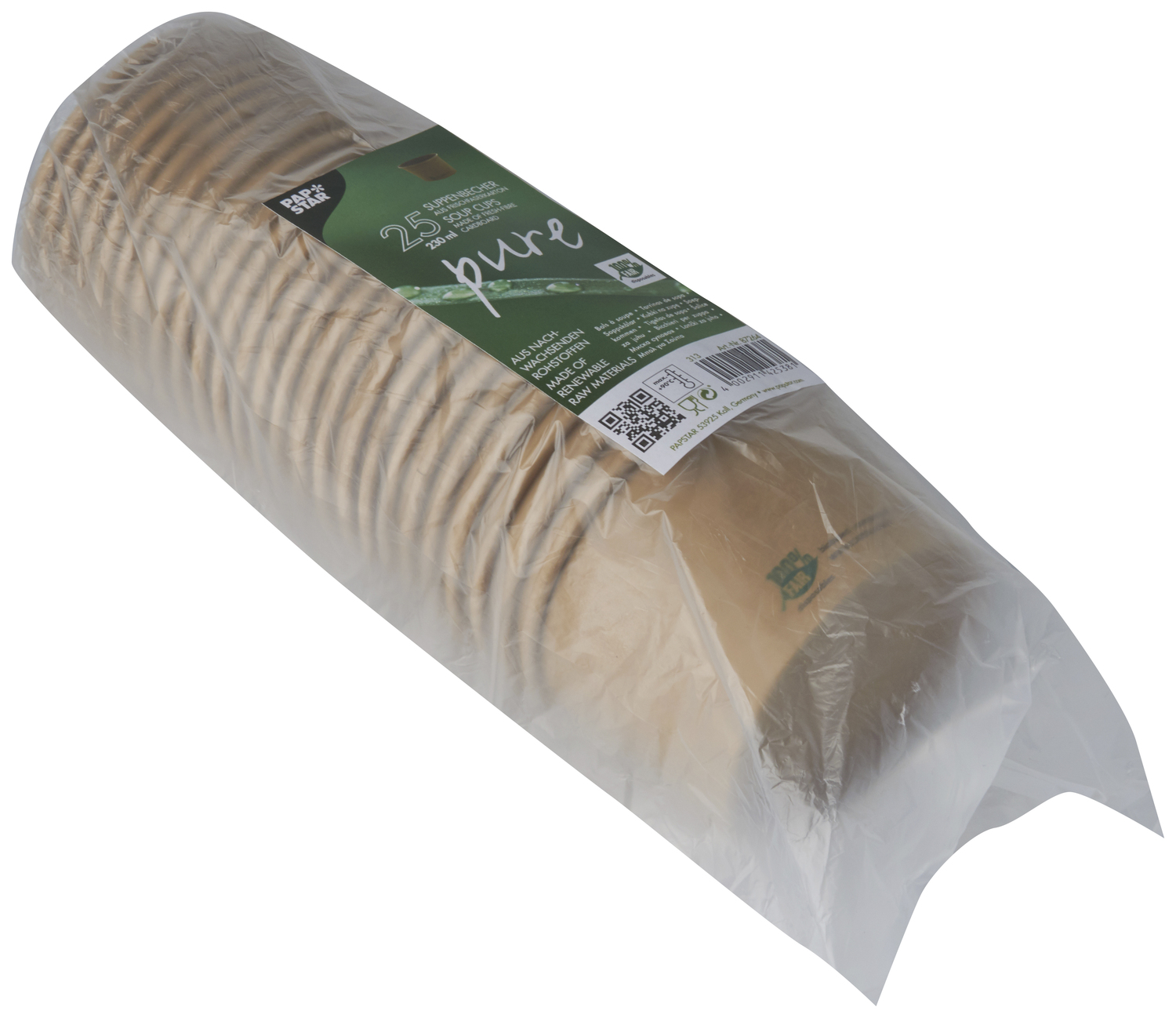 Disposable soup cup Pure 100% Fair virgin fiber cardboard - Restatrade