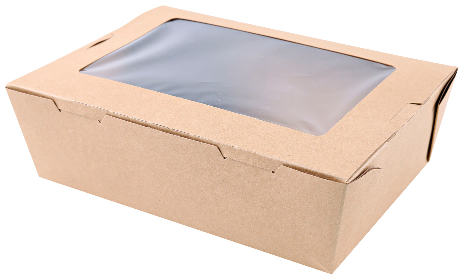 Lunch box Nature kraft paper with PLA window - Restatrade