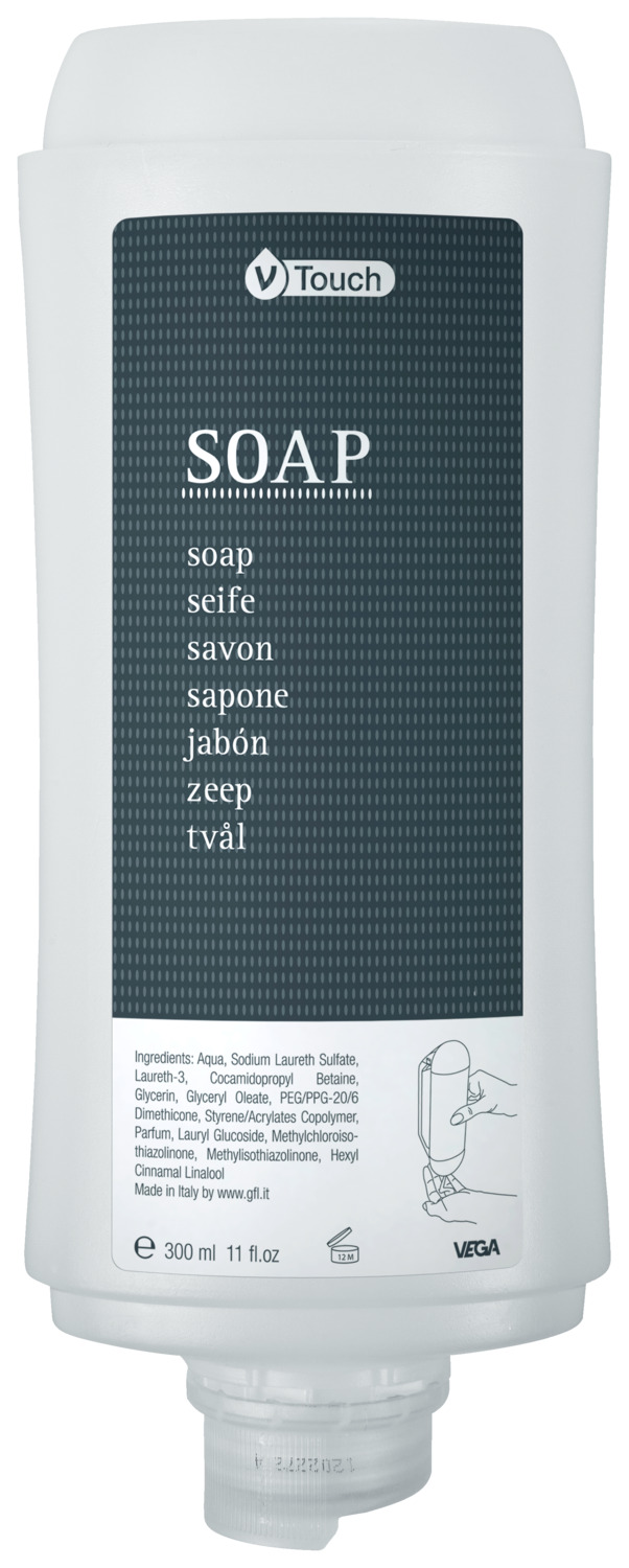 Soap V-Touch Silver recycled plastic - Restatrade