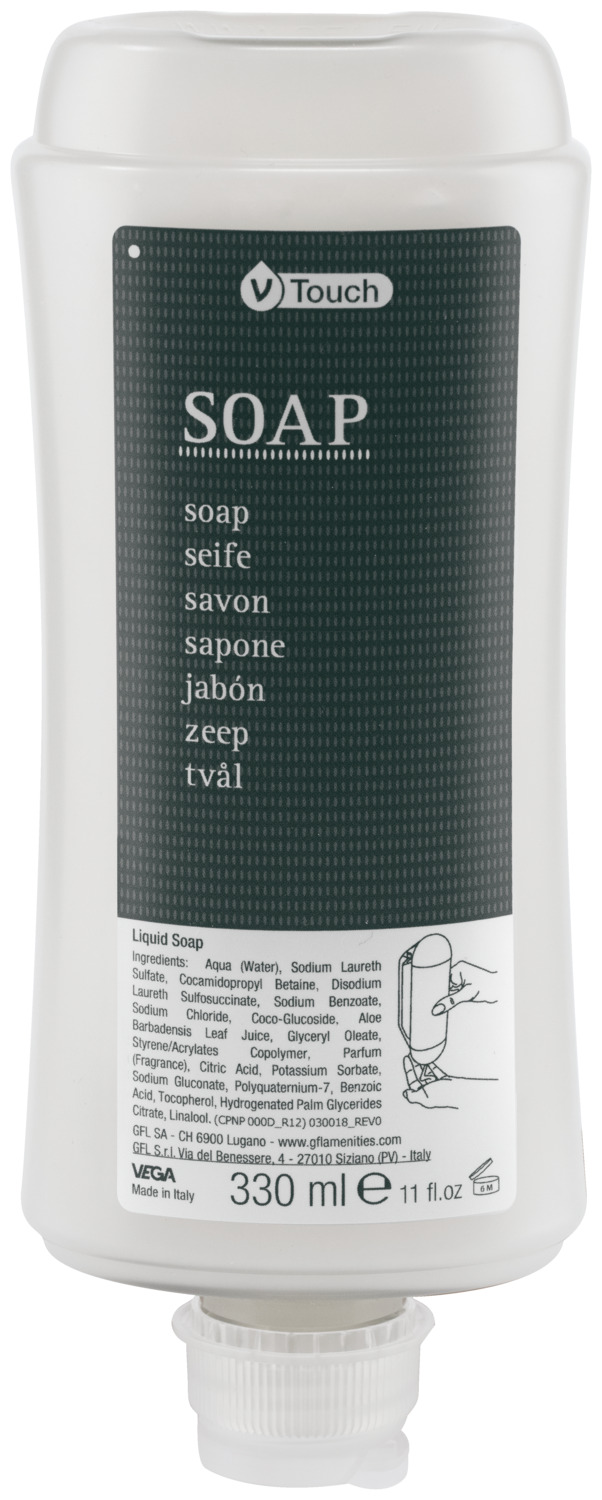 Soap V-Touch Silver recycled plastic - Restatrade