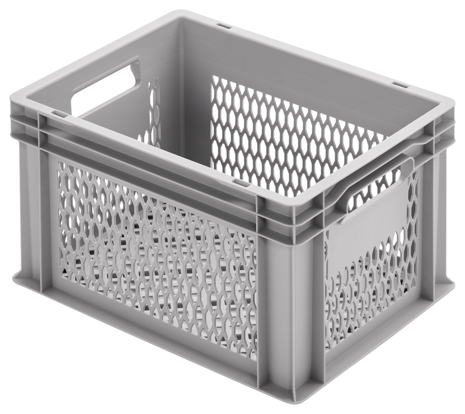 Stacking container perforated base and sides - Restatrade